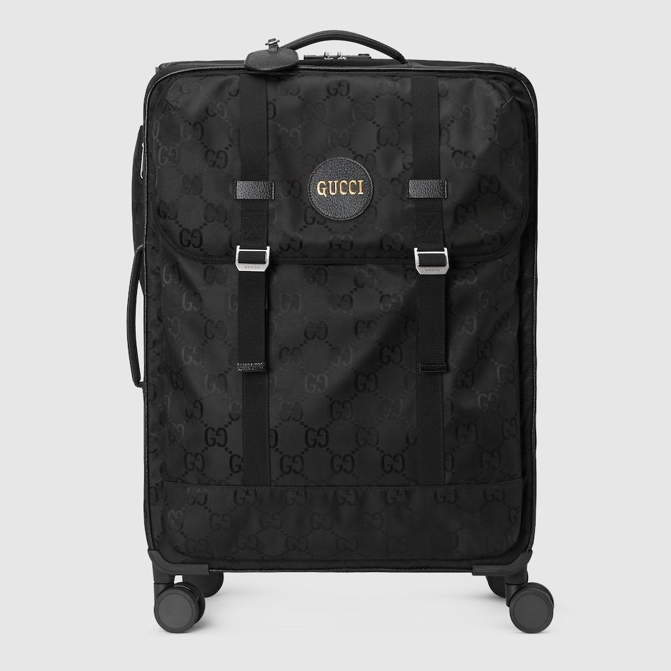 Gucci Off The Grid medium trolley in black GG ECONYL® | GUCCI® UK