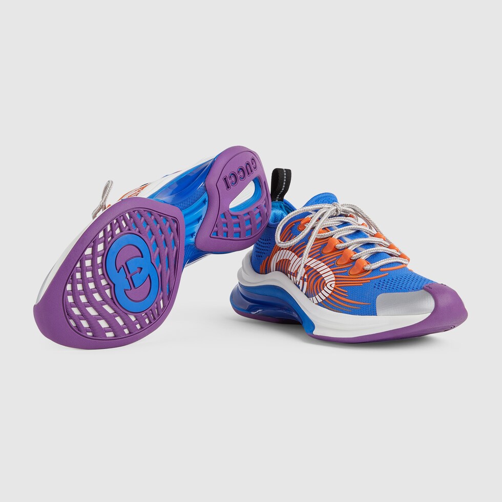 Women's Gucci Run sneaker in blue fabric | GUCCI® FI