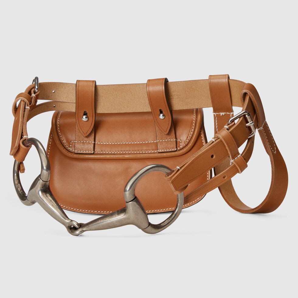 Gucci Bamboo 1947 mini belt bag in brown leather | GUCCI® AE