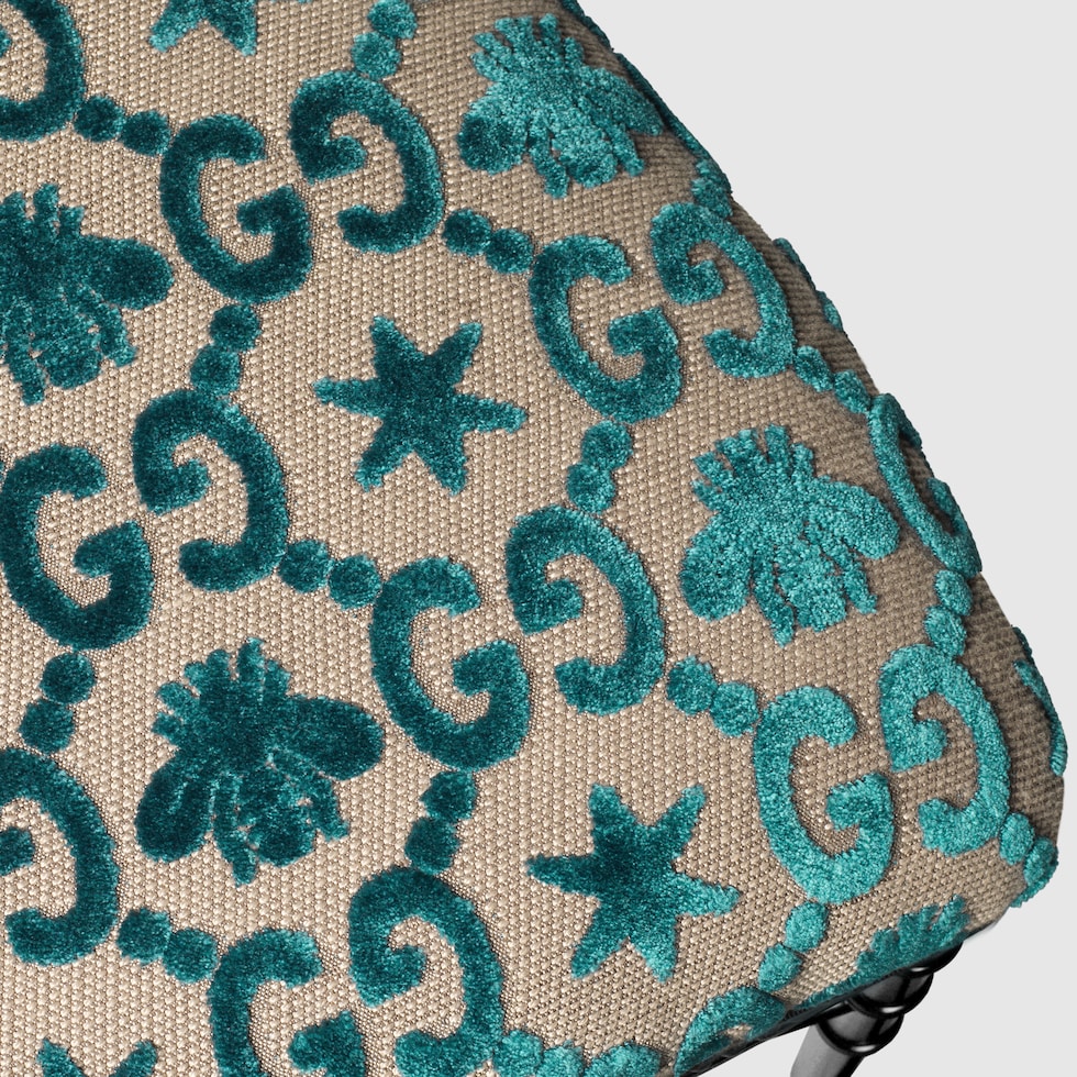 Chiavari chair with GG jacquard in green and beige GG jacquard | GUCCI® US