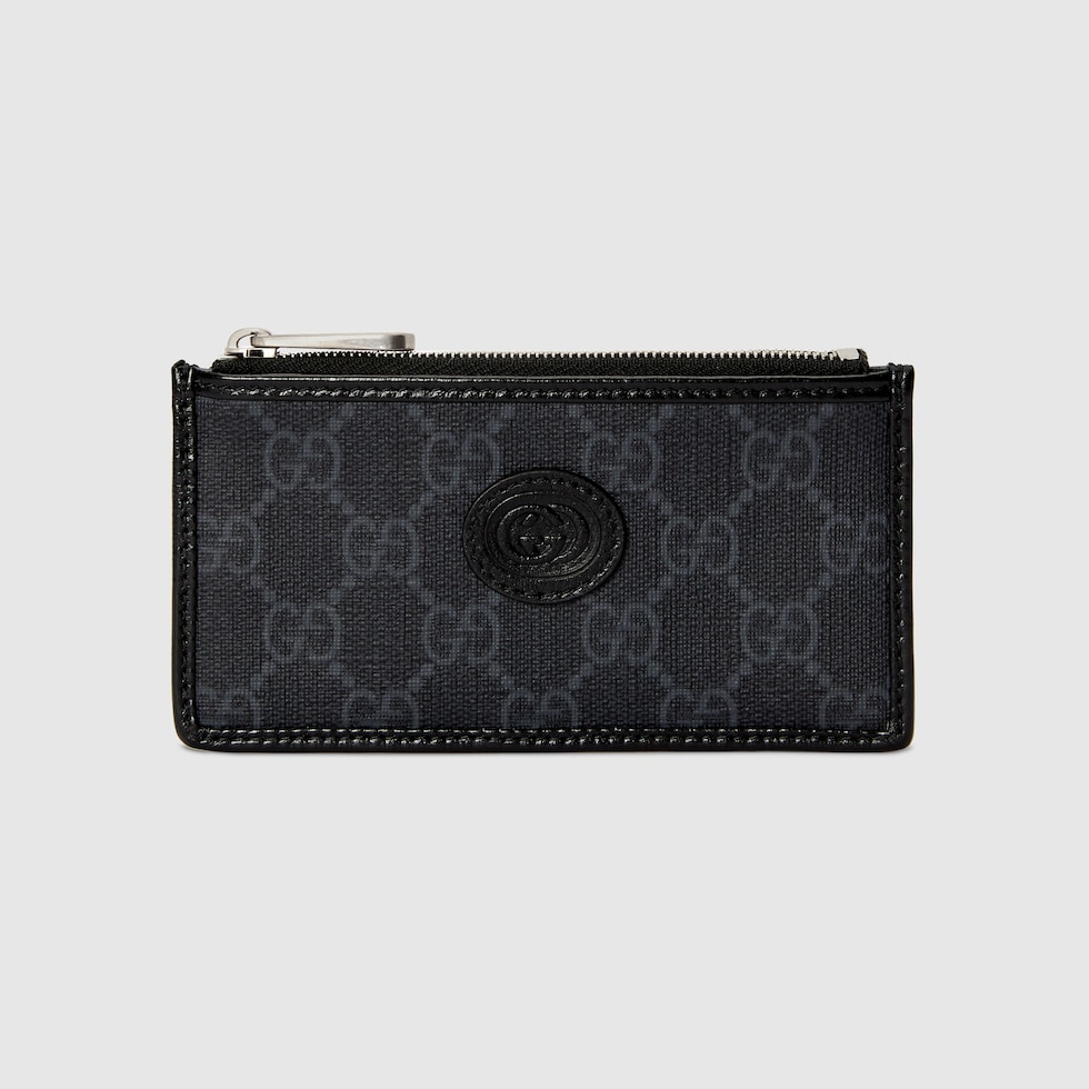 Card case with Interlocking G in black Supreme | GUCCI® DK