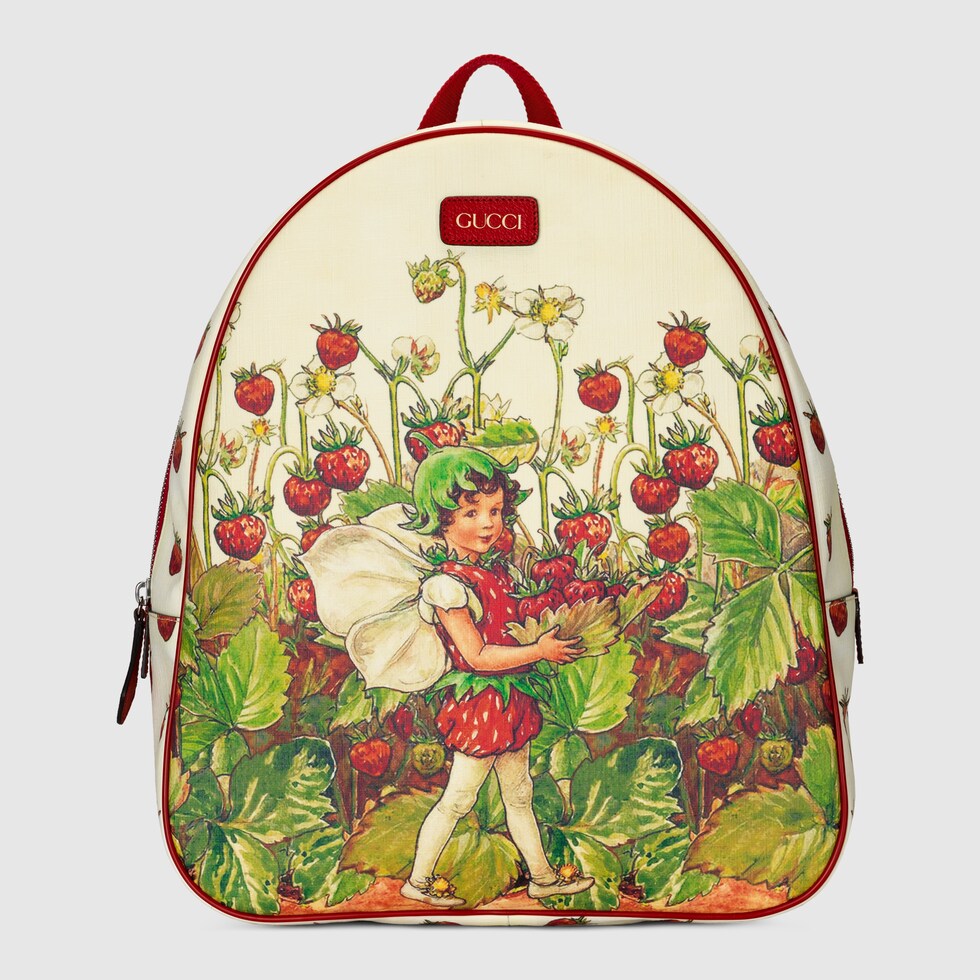 Children's fairy print backpack in ivory Supreme canvas | GUCCI® 香港