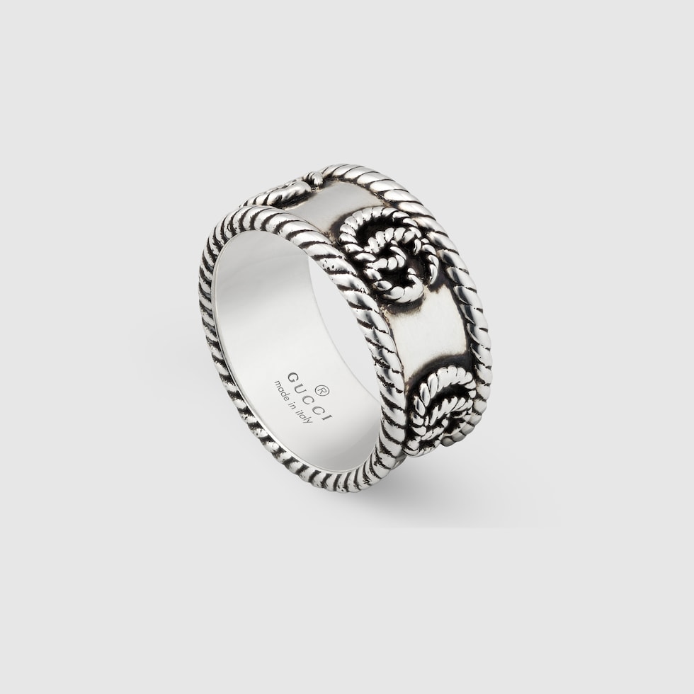 แหวน Double G ring in925 สเตอร์ลิงซิลเวอร์ | GUCCI® TH