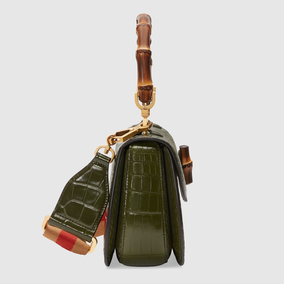 Gucci Bamboo 1947 crocodile bag in forest green | GUCCI® DK