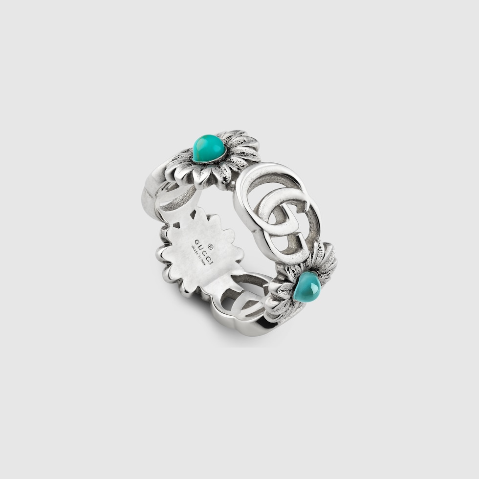 스털링 실버 더블 G 플라워 반지 | GUCCI® KR