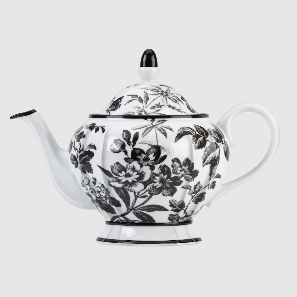 Herbarium teapot in black and white porcelain | GUCCI® SG