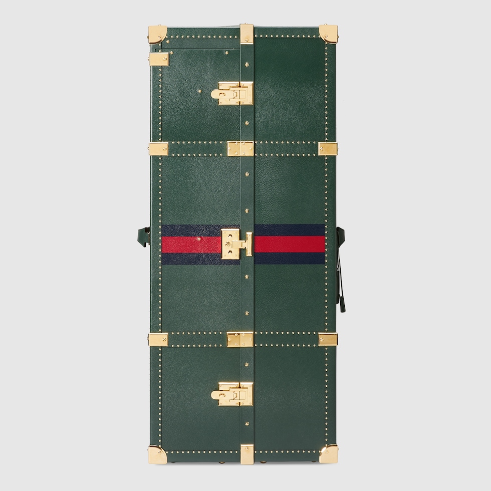 Gucci Savoy trunk in green leather | GUCCI® GR