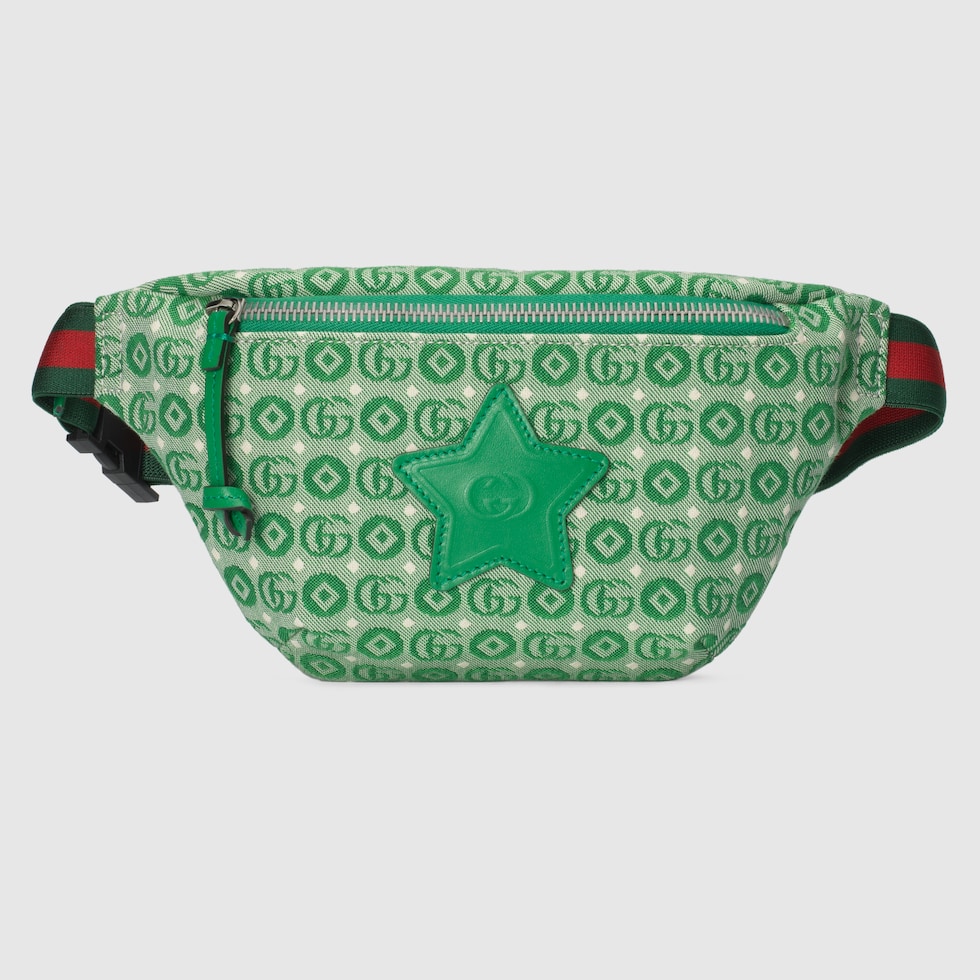 Children's star belt bag in green and white cotton | GUCCI® AE