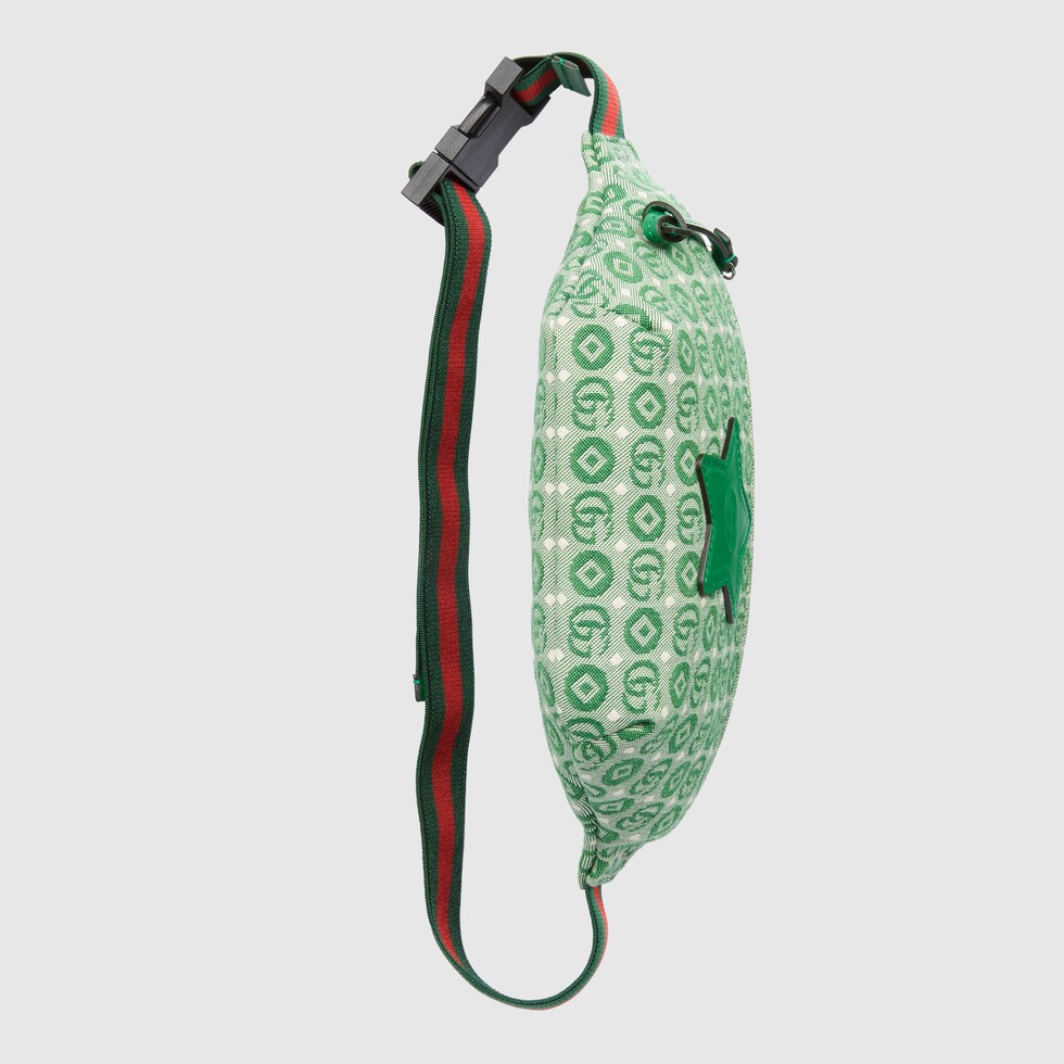 Children's star belt bag in green and white cotton | GUCCI® AE