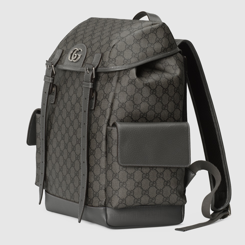 Ophidia medium backpack in grey and black Supreme | GUCCI® TR