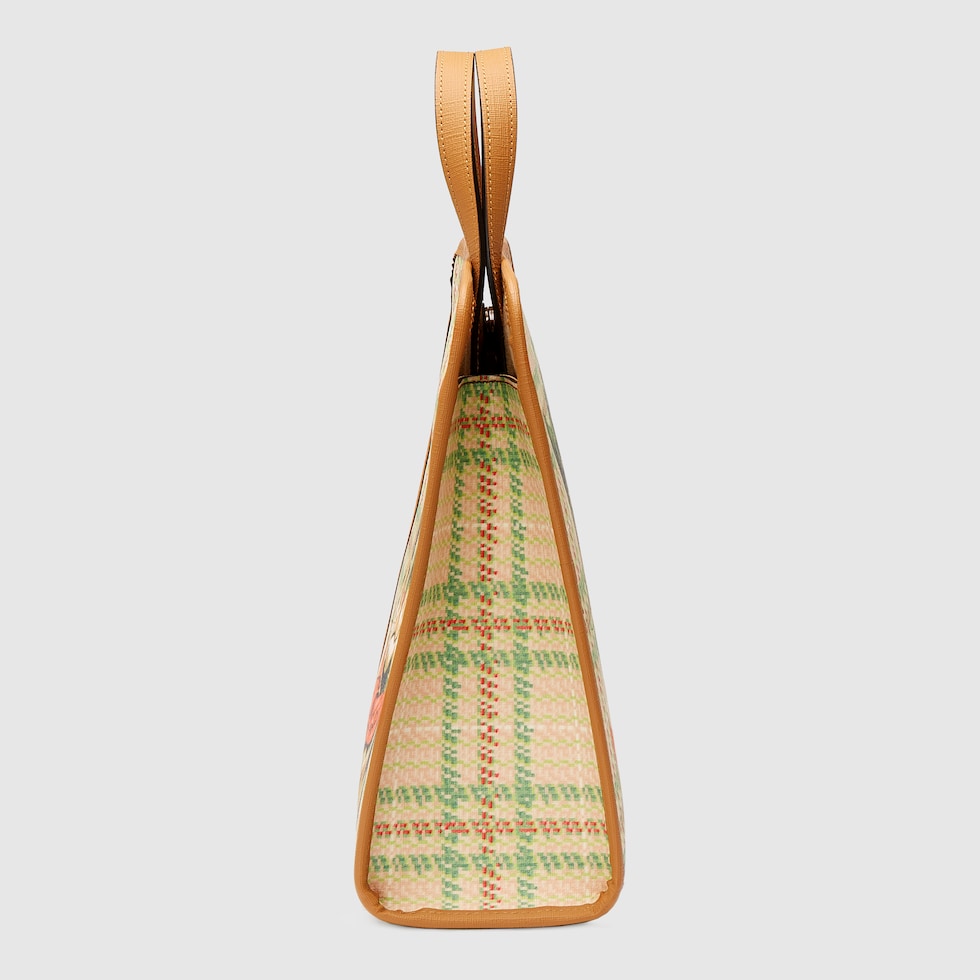 Children's top-handle bag with cat print in green and brown Supreme ...