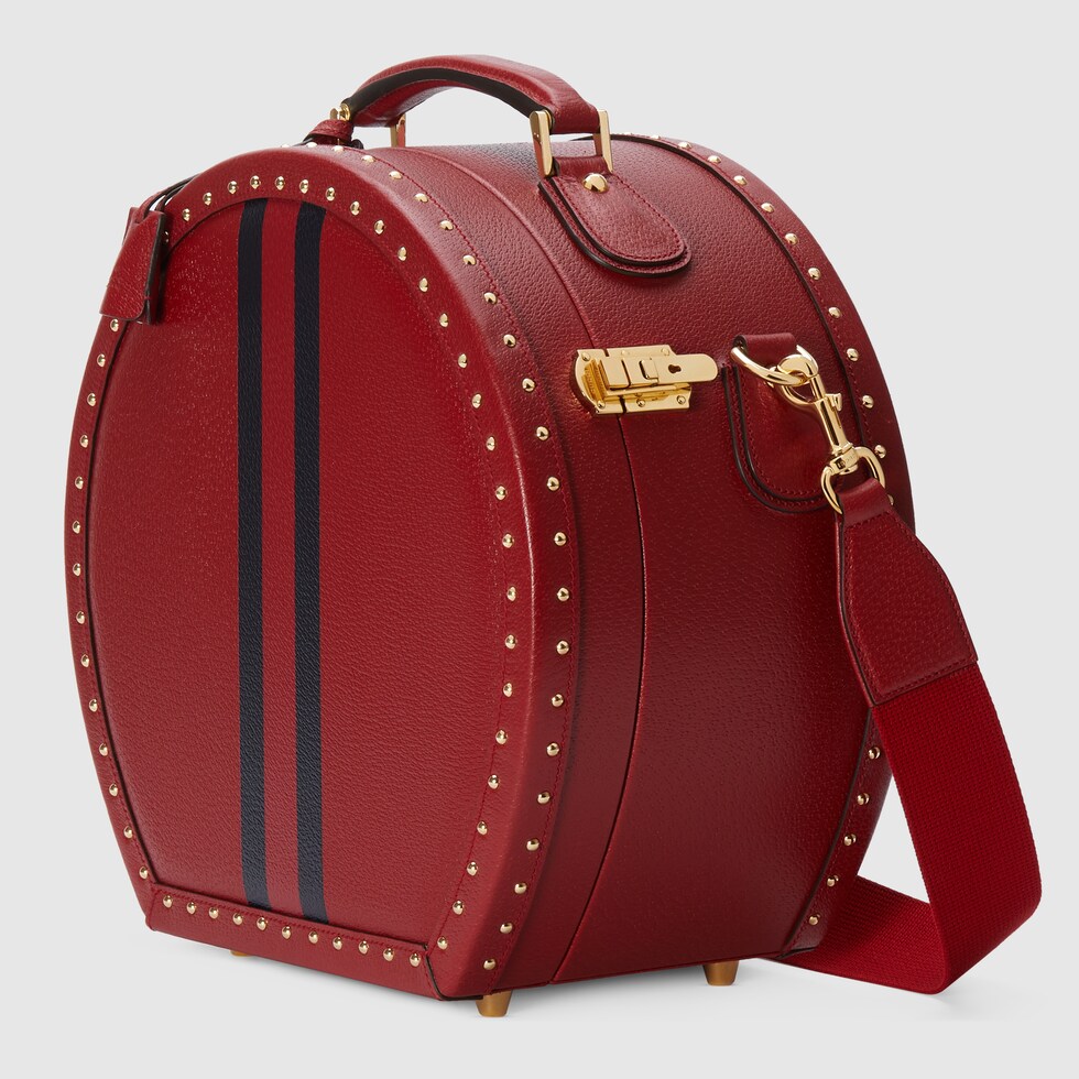 Gucci Savoy small hat box in red leather | GUCCI® TR