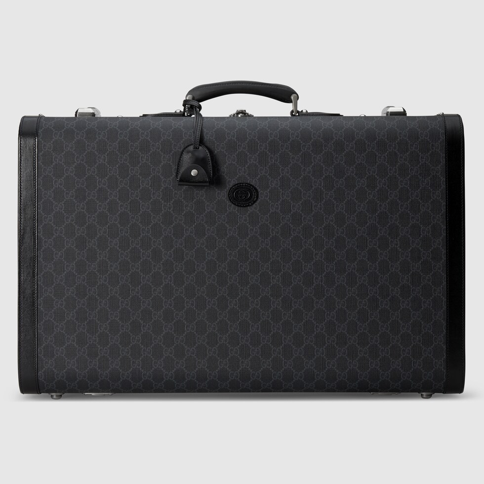 GG large rigid suitcase in black Supreme | GUCCI® ZA
