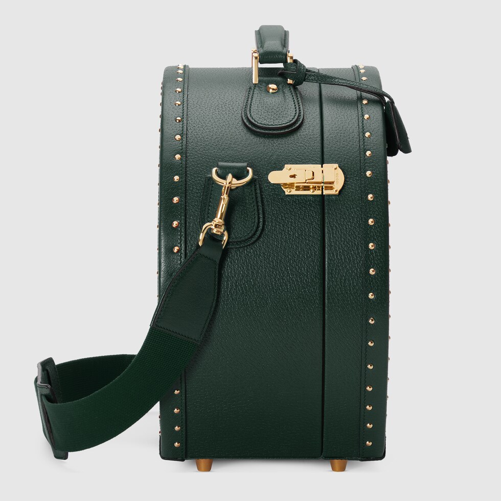 Gucci Savoy small hat box in green leather | GUCCI® BG