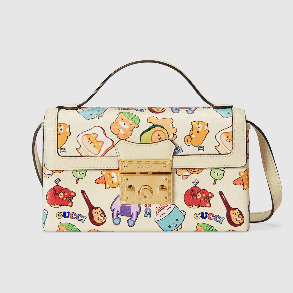 SA ®غوتشي |‎Padlock Gucci animal print mini bag in white leather