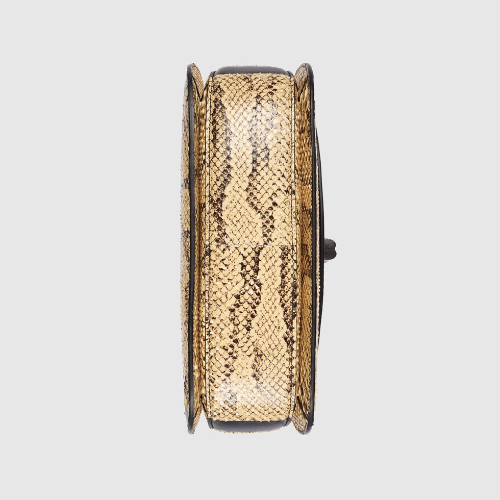 Gucci Bamboo 1947 medium python and leather bag in yellow and black ...