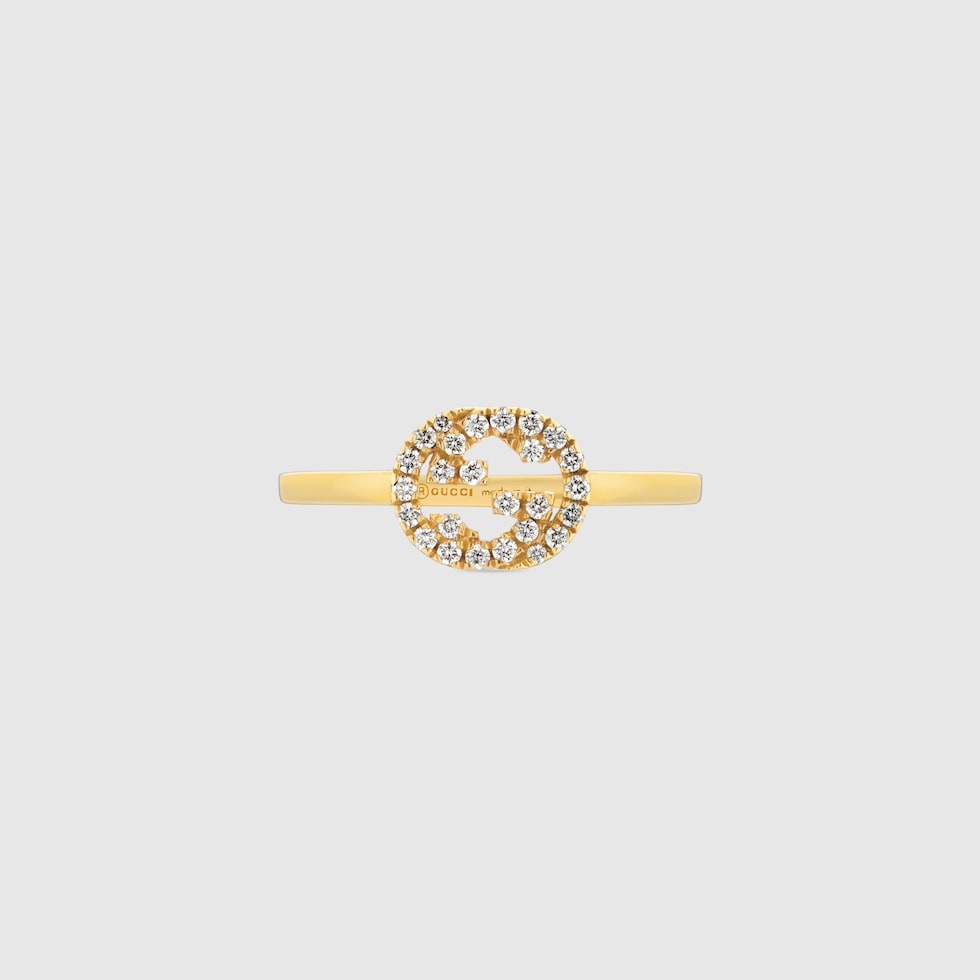 Gucci Interlocking diamond 18k ring in 18k yellow gold | GUCCI® AE