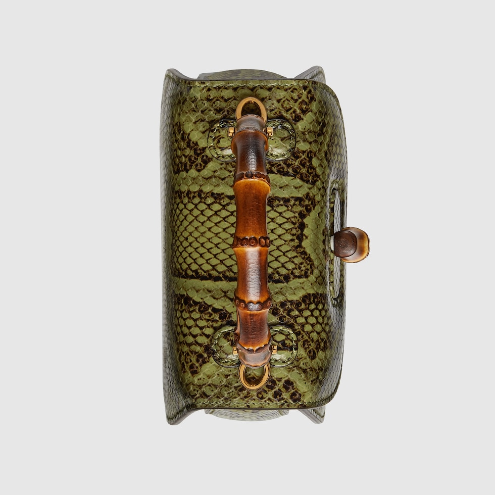 Gucci Bamboo 1947 mini python bag in green | GUCCI® AE