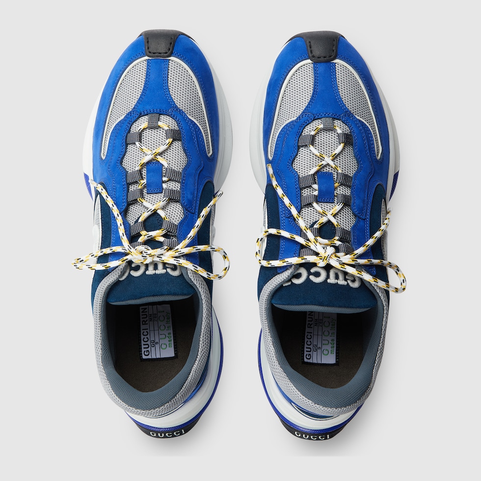 Men's Gucci Run sneaker in blue suede | GUCCI® UK