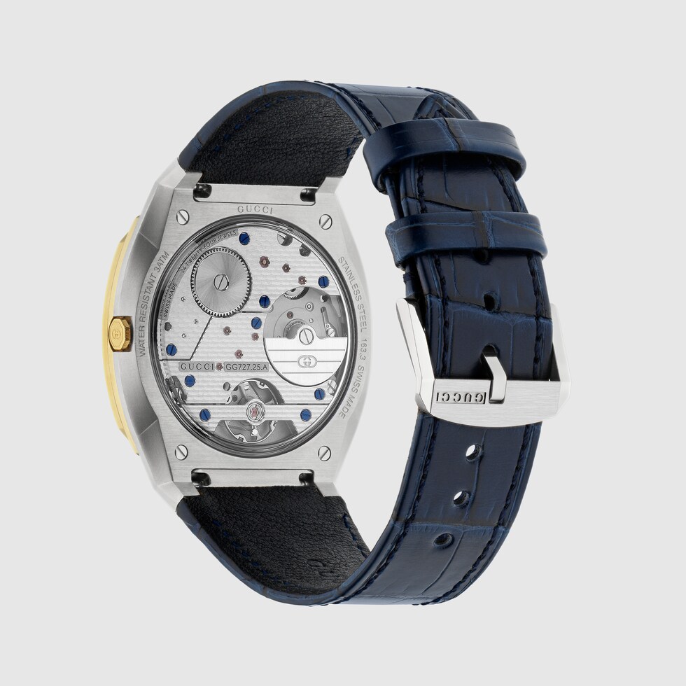 GUCCI 25H watch, 40mm in blue alligator | GUCCI® DK