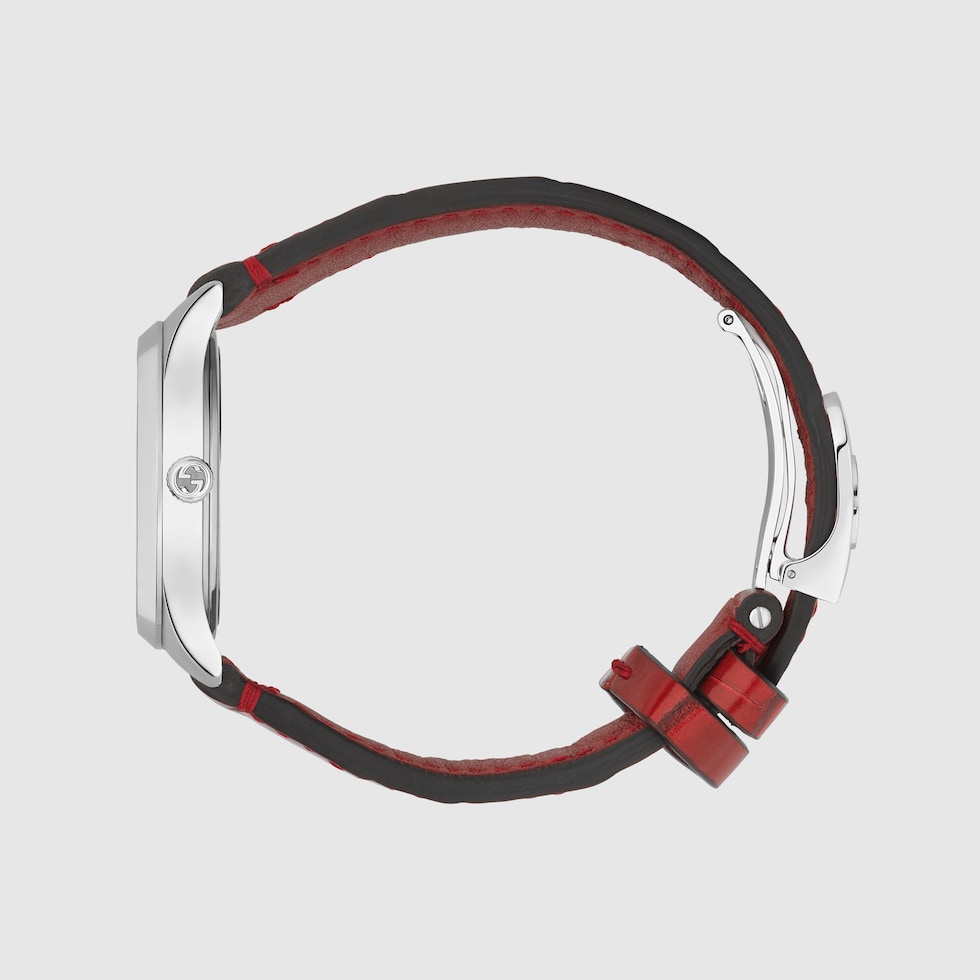 G-Timeless watch with bees, 32 mm in red alligator | GUCCI® ZA