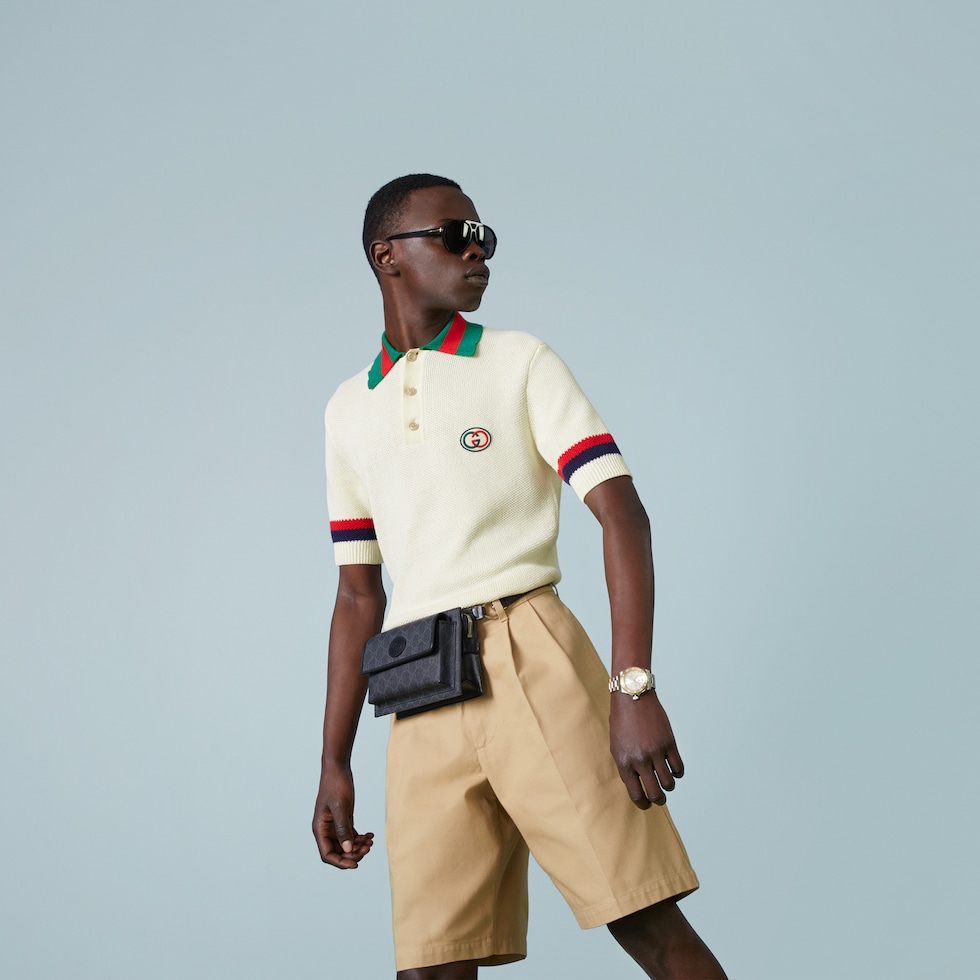 GG belt bag with Interlocking G in black Supreme | GUCCI® BE