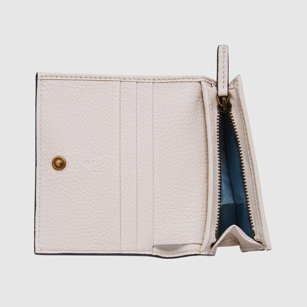 Wallet with Interlocking G python bow in light pink leather | GUCCI® NO