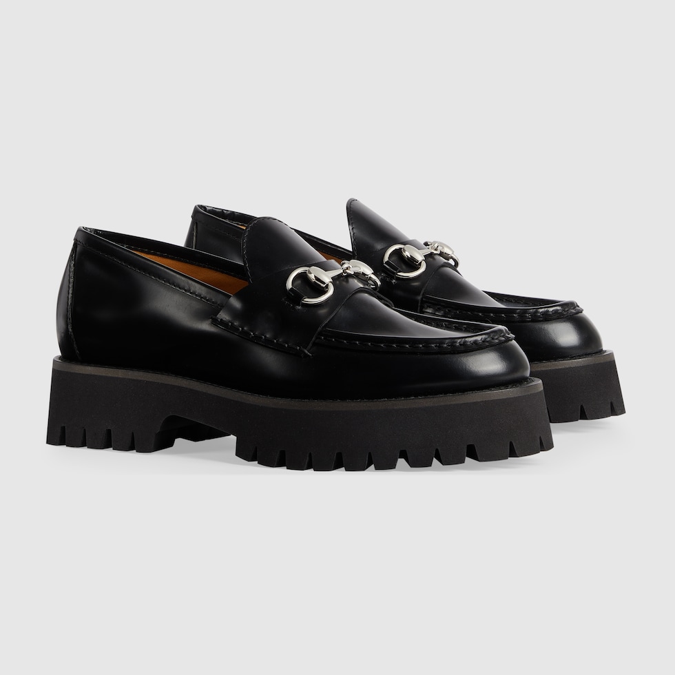 Mocassino donna con Morsetto in pelle nera | GUCCI® IT