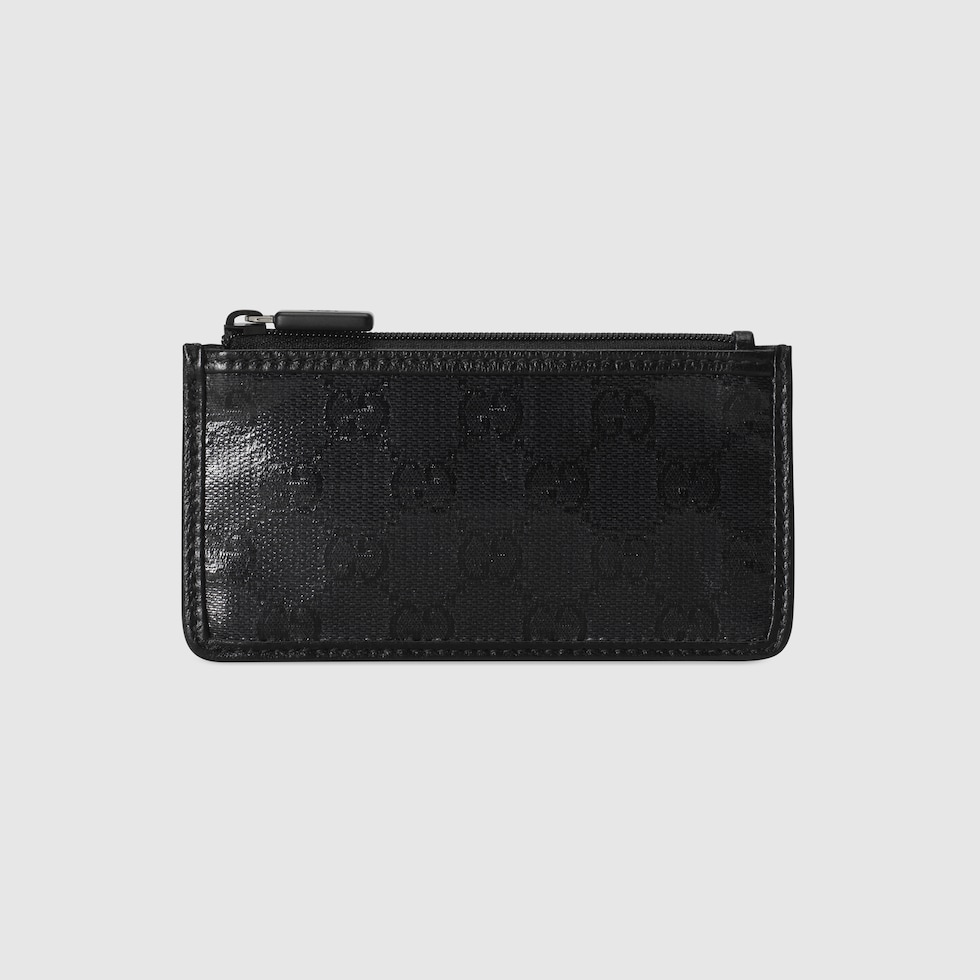 GG Crystal card case in black GG Crystal canvas | GUCCI® ZA
