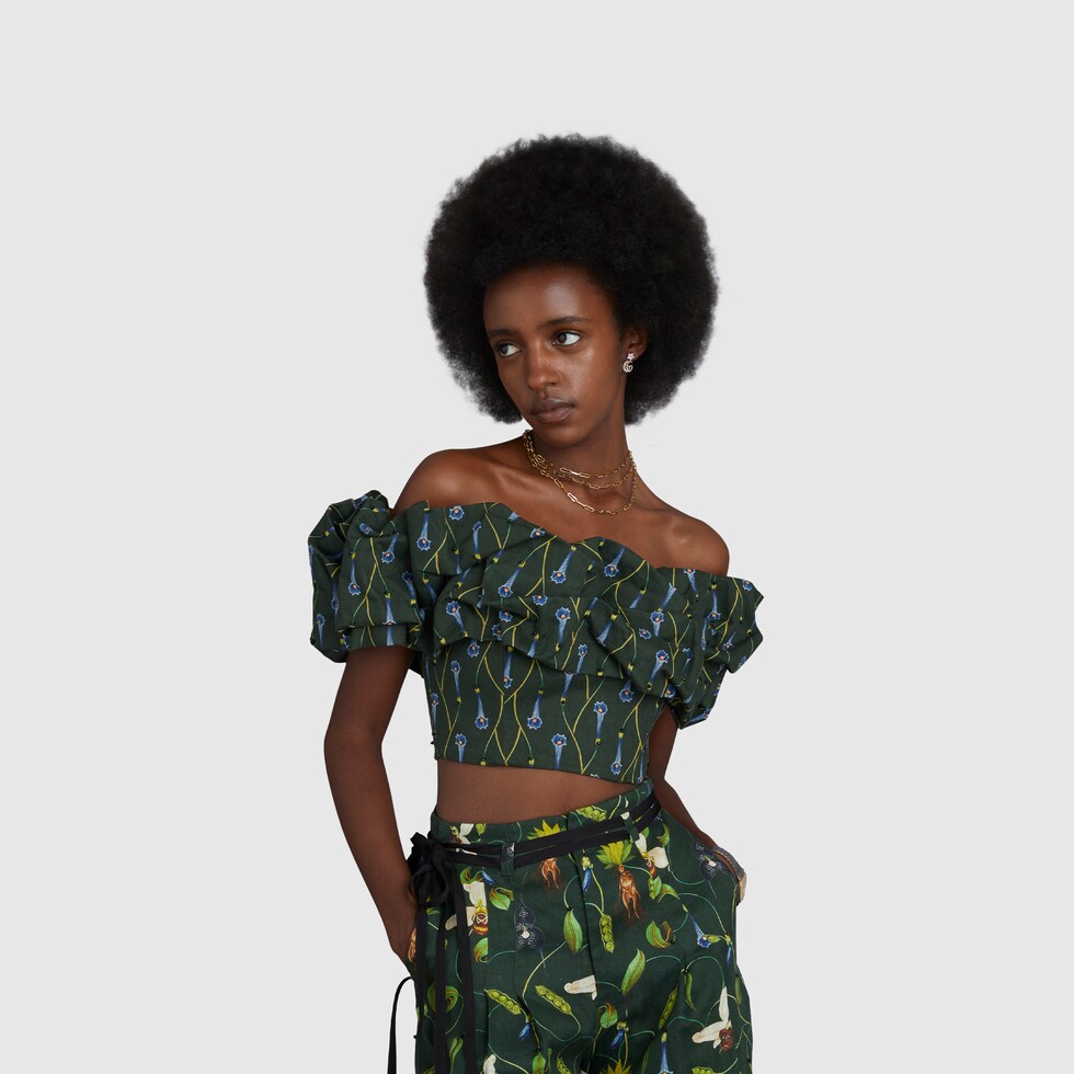 Giglio cropped top in multicolor | GUCCI® UK