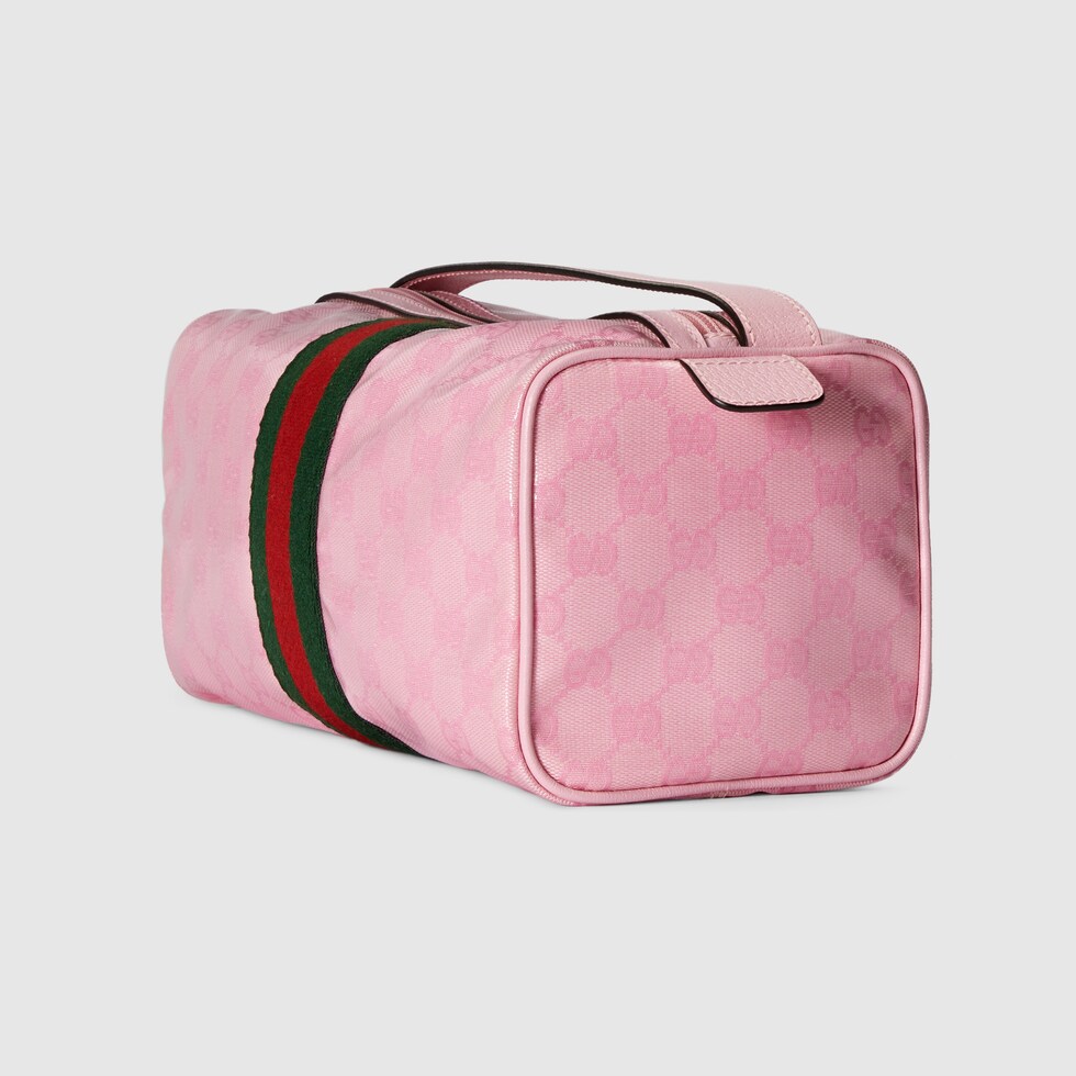 Toiletry case with Web in pink and dark pink GG Crystal | GUCCI® TH