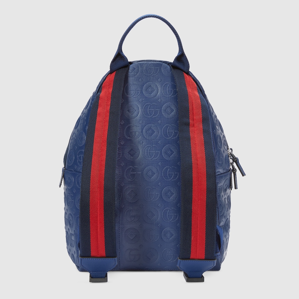 Children's Double G geometric backpack in blue Supreme | GUCCI® GR