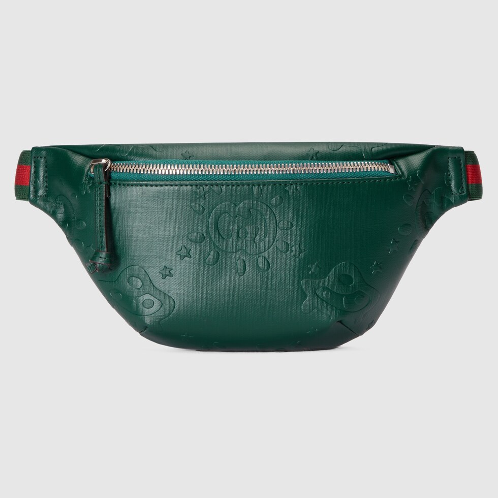 Children's Interlocking G UFO belt bag in green leather | GUCCI® TR