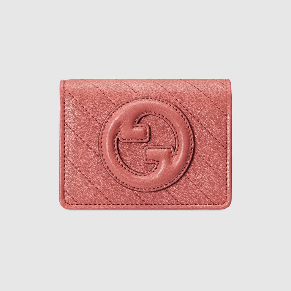Gucci Blondie card case wallet in pink leather | GUCCI® 香港