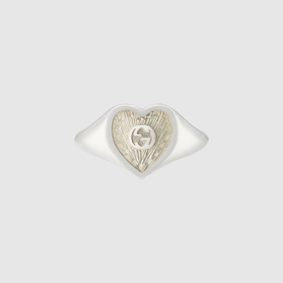 Anillo Gucci Heart con GG en plata de ley 925 | GUCCI® ES