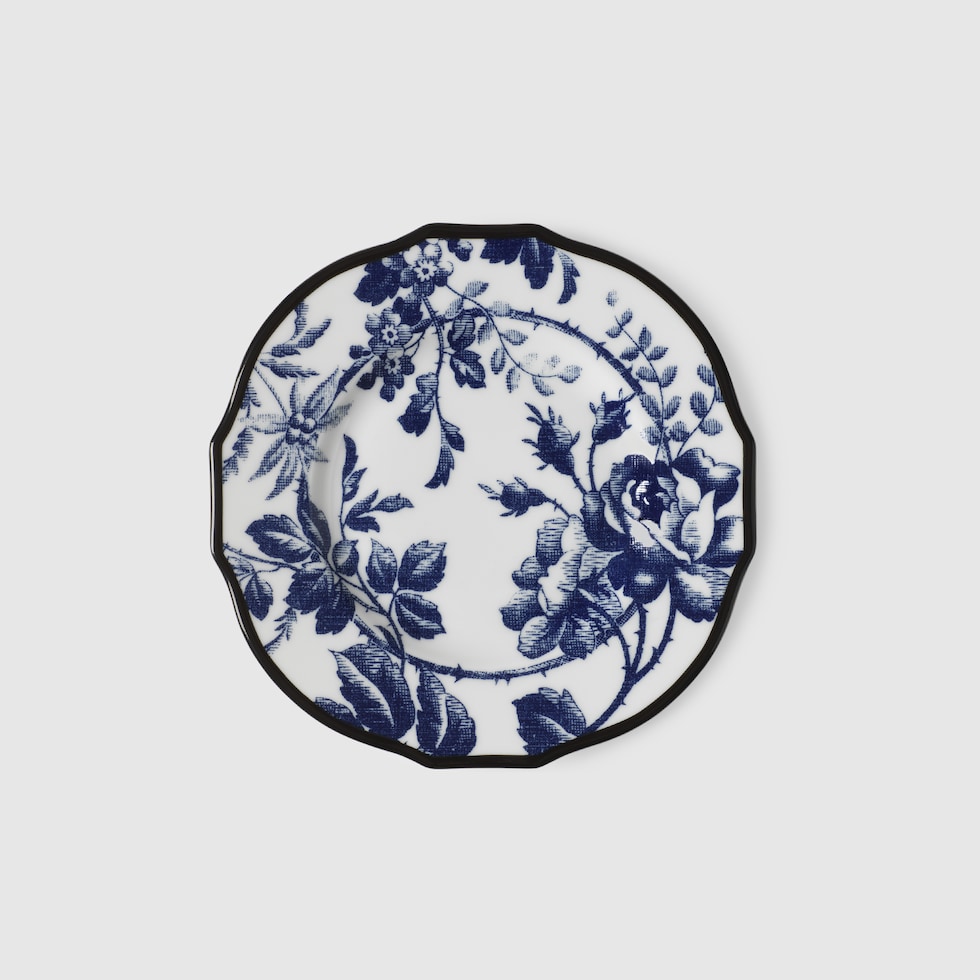 Herbarium accent plate, set of two in blue and white porcelain | GUCCI® US