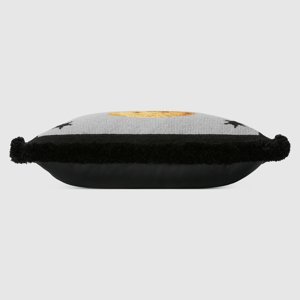 Gucci bear wool cushion in grey and black | GUCCI® US