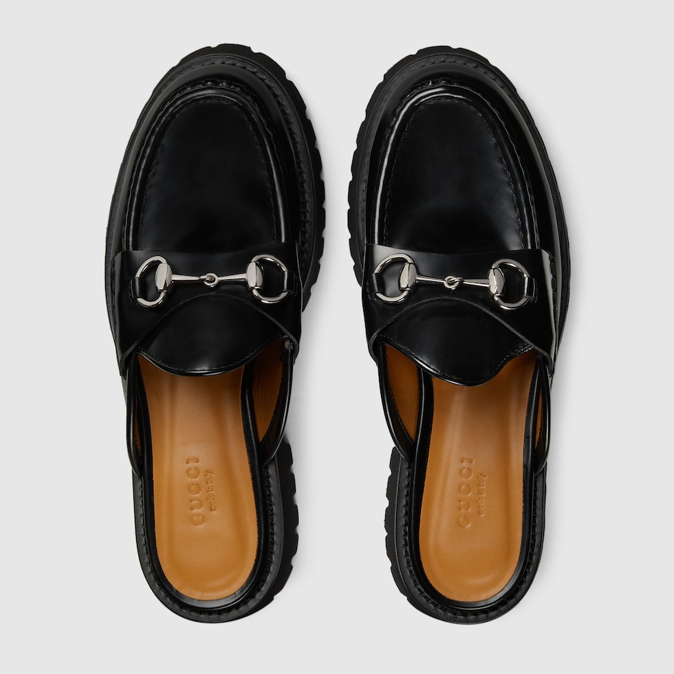 Women's mule with Horsebit in black leather | GUCCI® US