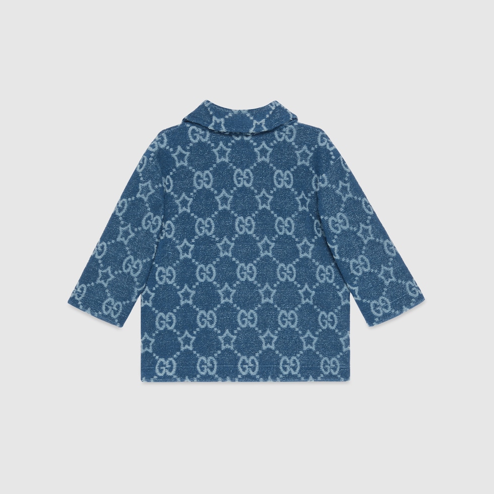 Baby boy stars cotton polo in blue and ivory | GUCCI® ZA