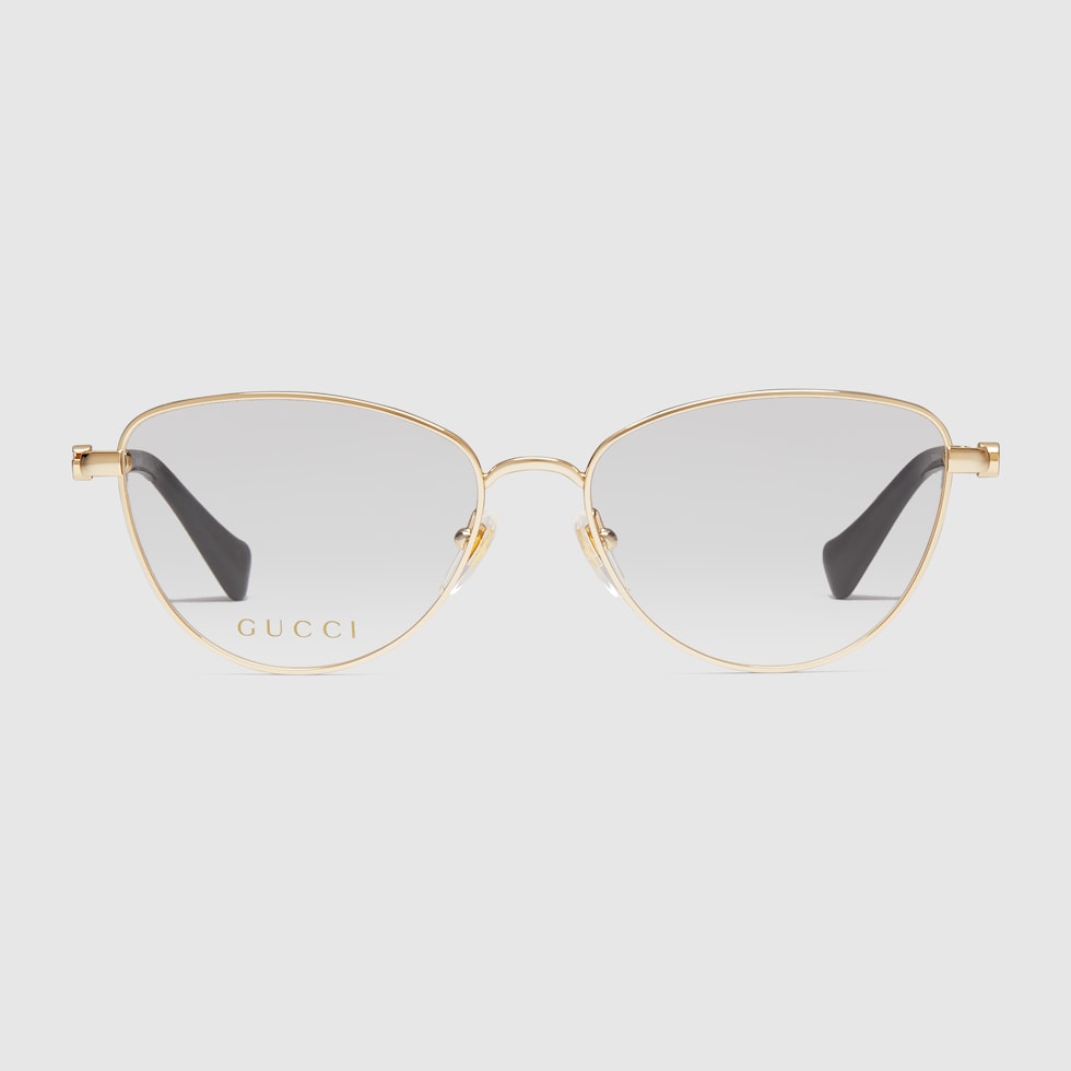 Cat eye optical frame in gold | GUCCI® US
