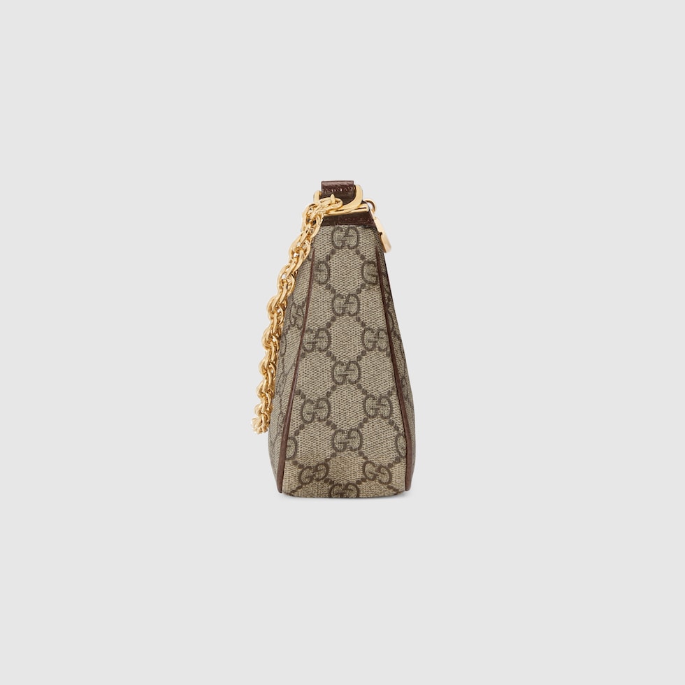 Sac à épaule Ophidia petit format en GG Supreme beige et ébène | GUCCI® FR