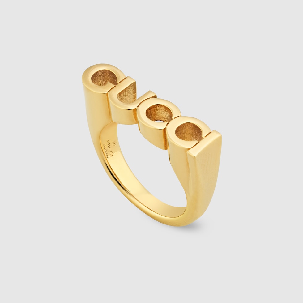 'GUCCI' letter ring in gold-toned | GUCCI® US