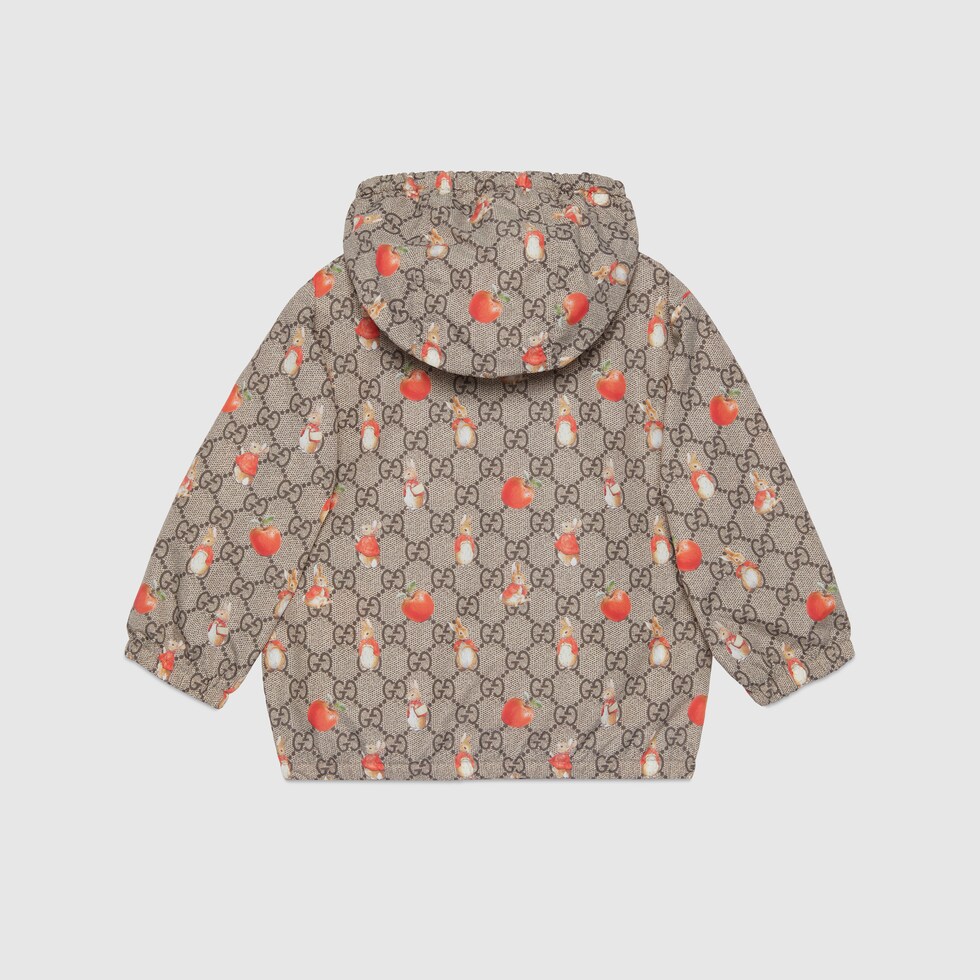 Peter Rabbit™ x Gucci baby jacket in beige and ebony | GUCCI® BE