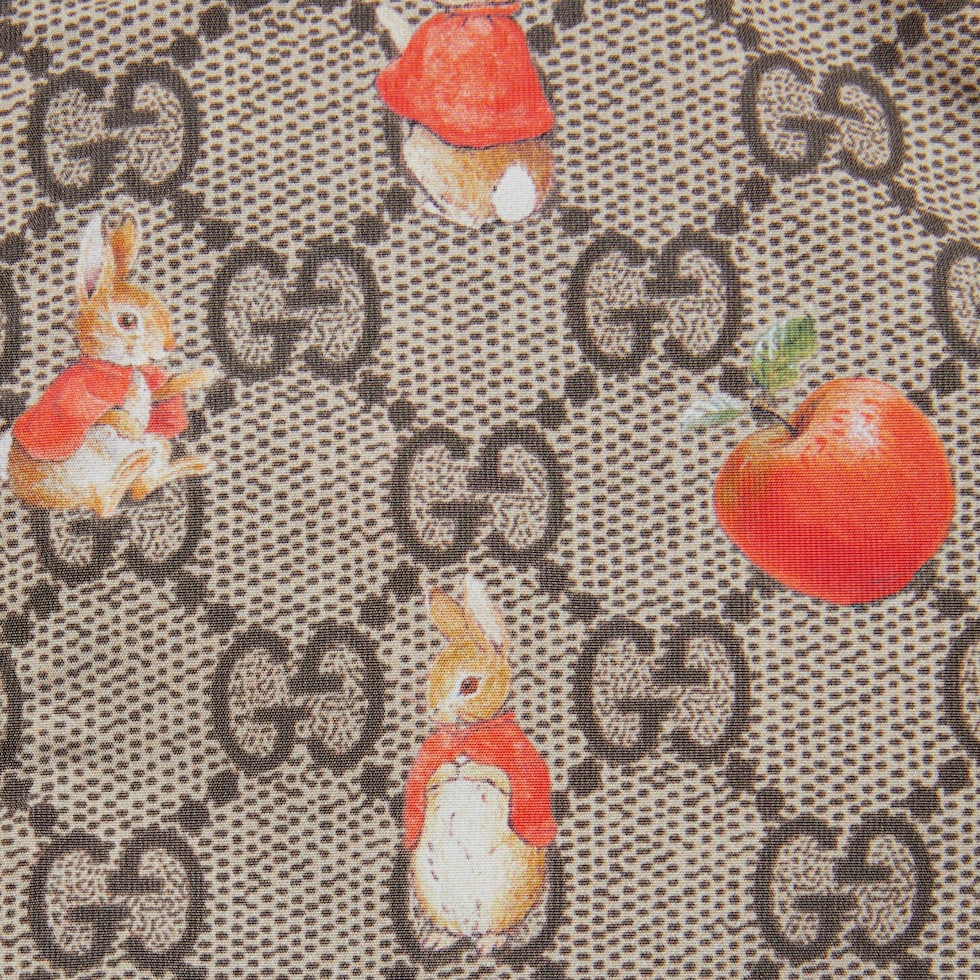 Peter Rabbit™ x Gucci baby jacket in beige and ebony | GUCCI® BE