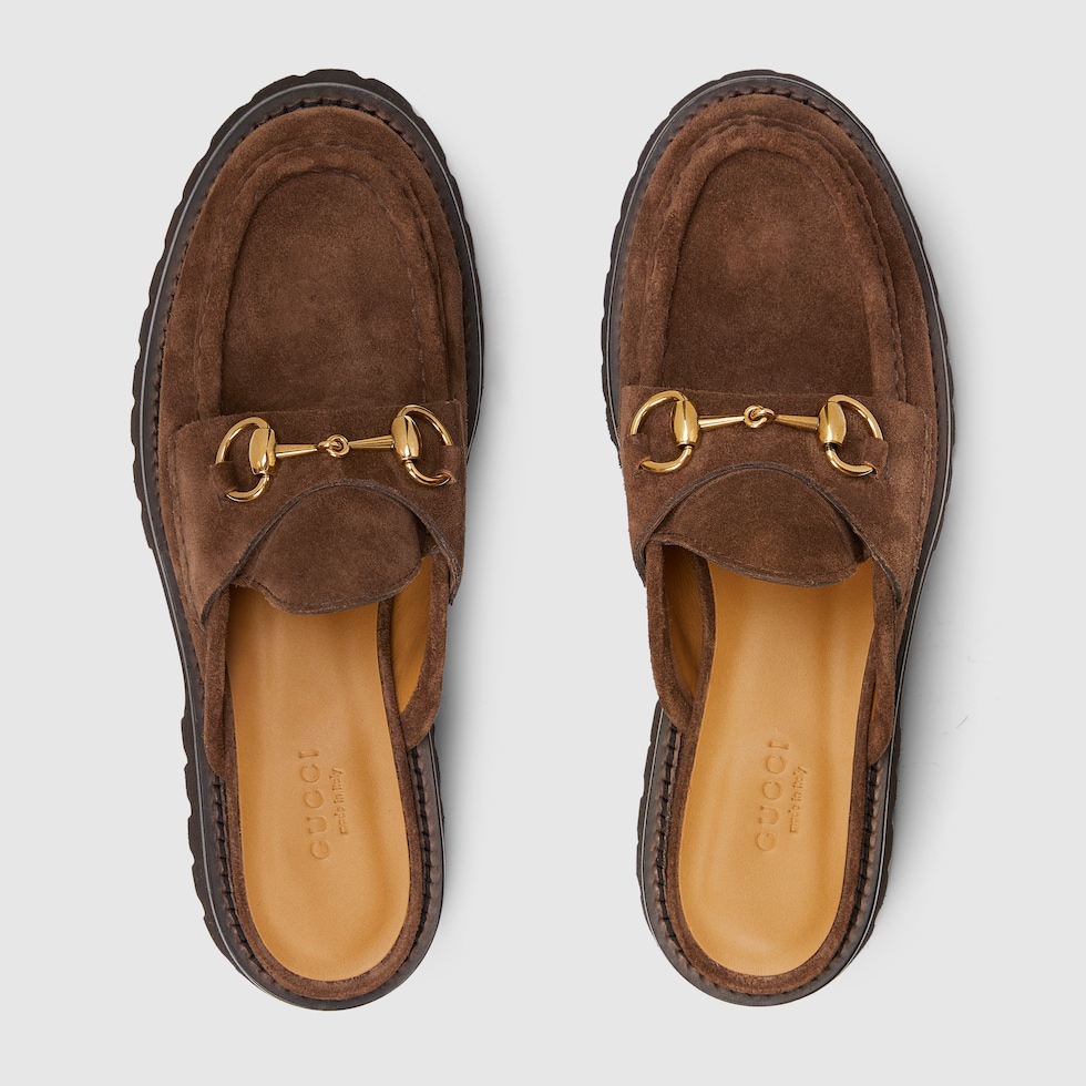 Women's mule with Horsebit in brown suede | GUCCI® US