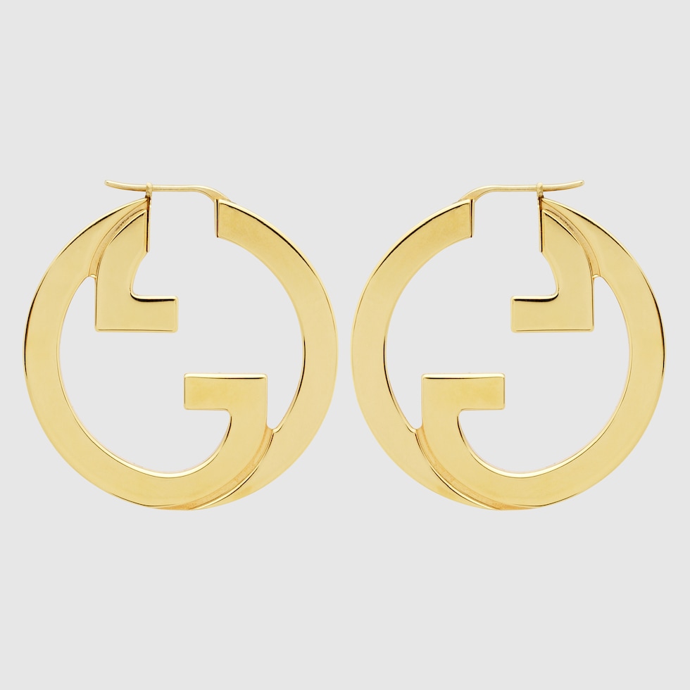 Gucci Blondie hoop earrings in gold-toned metal | GUCCI® US