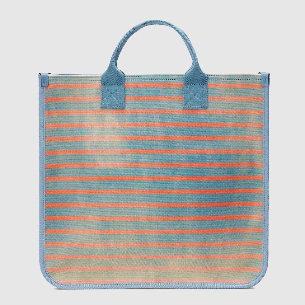 Peter Rabbit™ x Gucci tote bag in orange and light blue canvas | GUCCI® AE