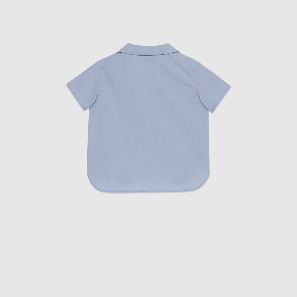 Peter Rabbit™ x Gucci cotton shirt in blue | GUCCI® AE