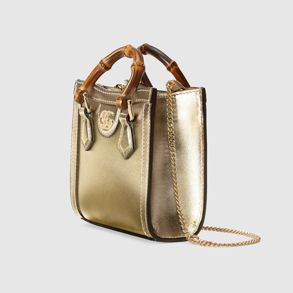 Gucci Diana nano bag in metallic gold leather | GUCCI® SG