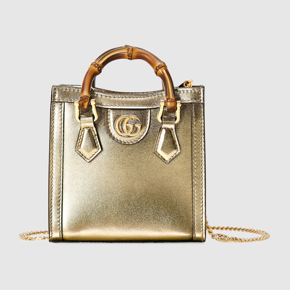 Gucci Diana nano bag in metallic gold leather | GUCCI® SG